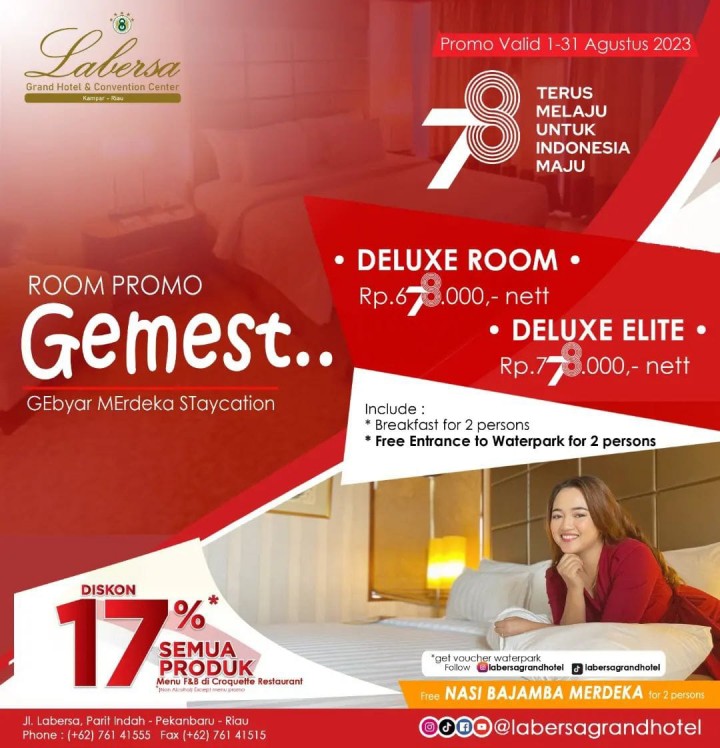 Labersa Hotel Hadirkan Promo Paket Gemest Menyambut Agustus | RIAU24.COM