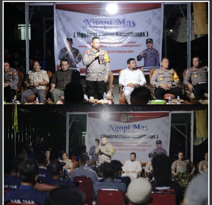 "Ngopi Mas" di Kampung Empan Pandan Kapolres Siak AKBP Asep Sujarwadi Imbau Masyarakat Jaga ...