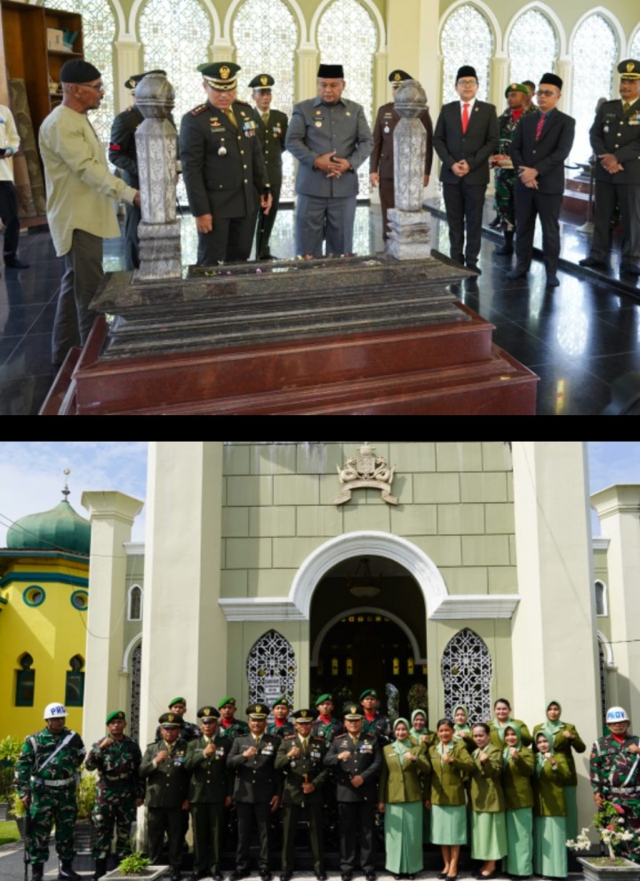 HUT TNI ke-80, Kodim 0322/Siak Gelar Ziarah dan Tabur Bunga di Makam Sultan Syarif Kasim II - Riau24